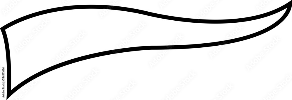 Swoosh and swoop underline typography tail shape in line style. Brush ...