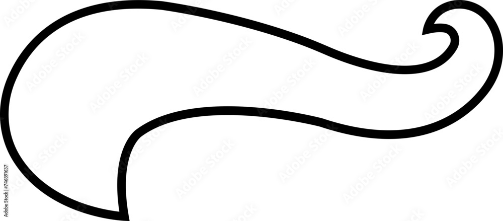 Swoosh and swoop underline typography tail shape in line style. Brush ...