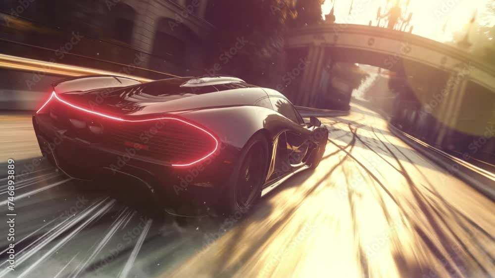 black car rushing along a high speed highway. seamless looping overlay ...