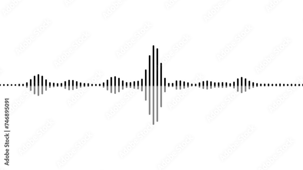 white on black sound waves background. waveform soundwave animation ...