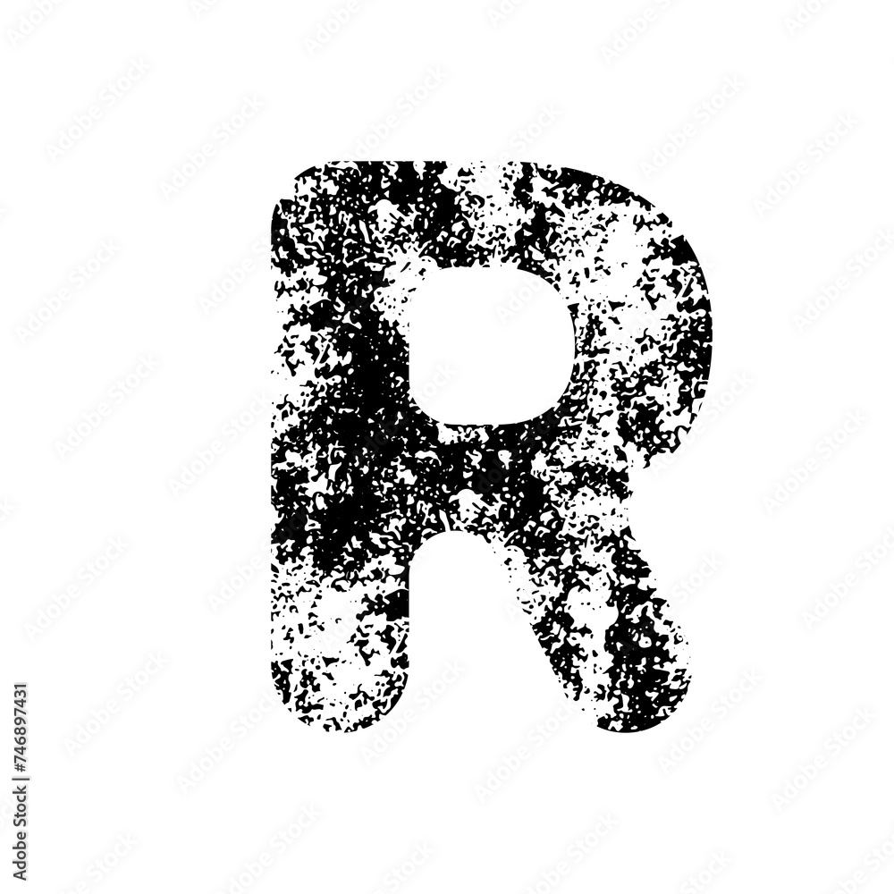 Grunge Text Effect Alphabet R. Grunge Alphabet Font with Rough Design ...