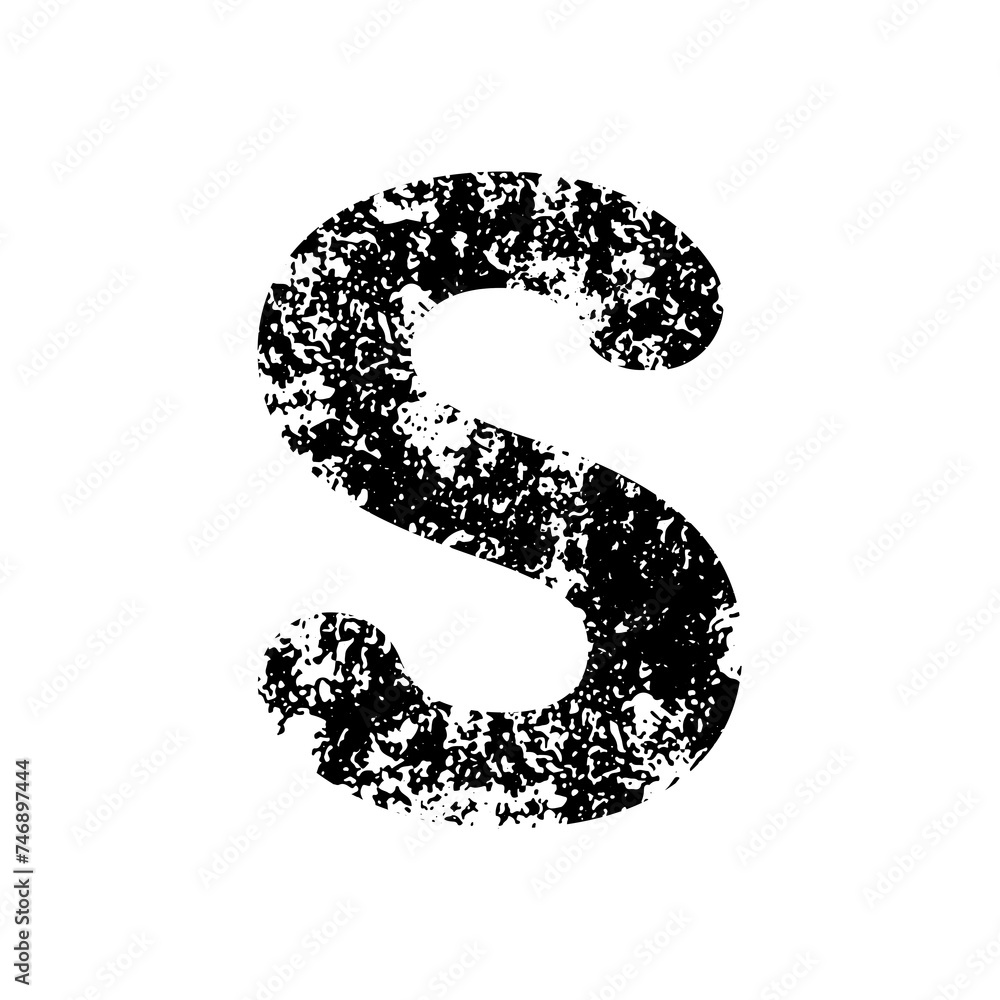 Grunge Text Effect Alphabet S. Grunge Alphabet Font with Rough Design ...