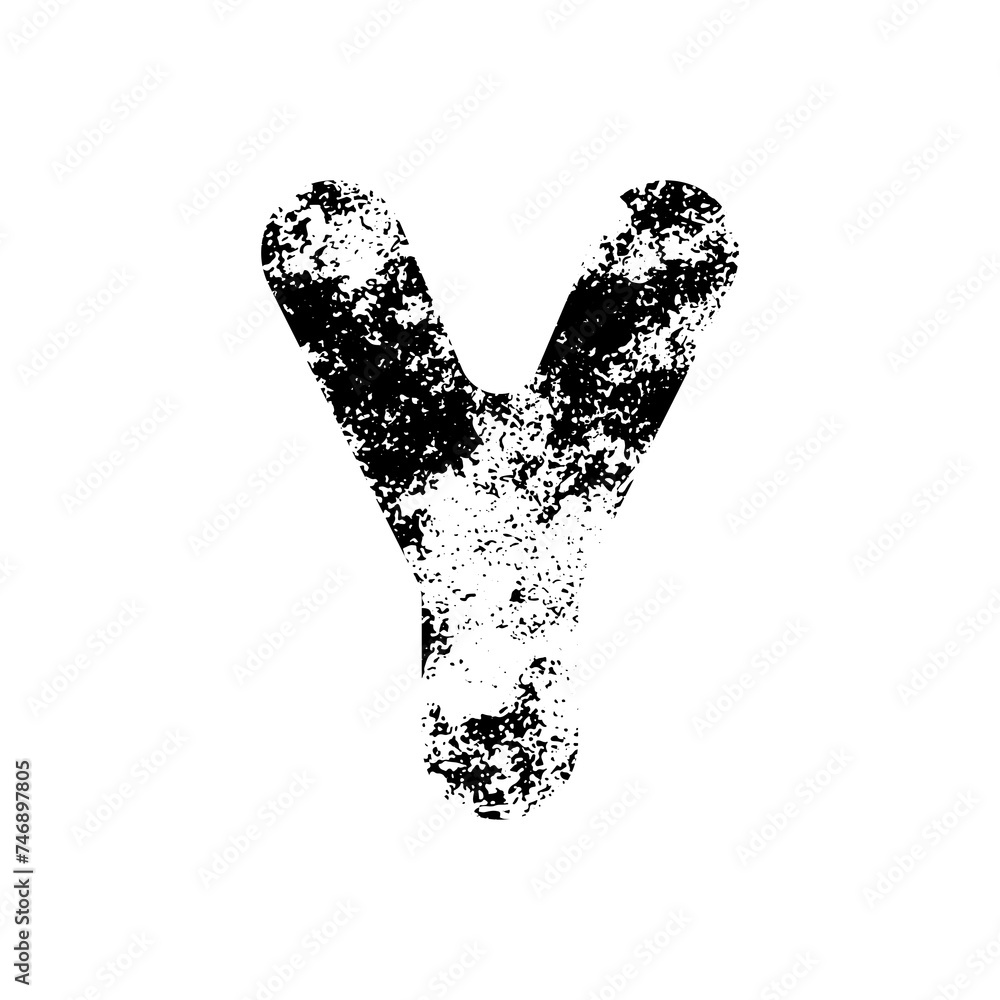 Grunge Text Effect Alphabet Y. Grunge Alphabet Font with Rough Design ...