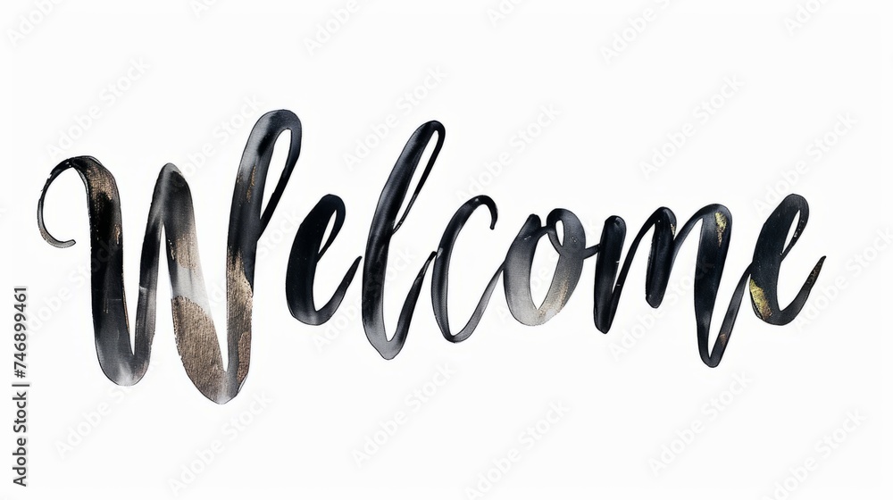 The word Welcome isolated on white background made in Modern ...