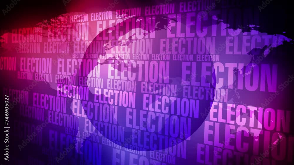 Election text and world globe symbolic backdrop for presidential ...