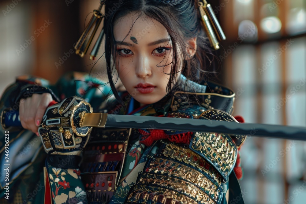 Japanese tradition and beauty as a graceful figure adorns the ...