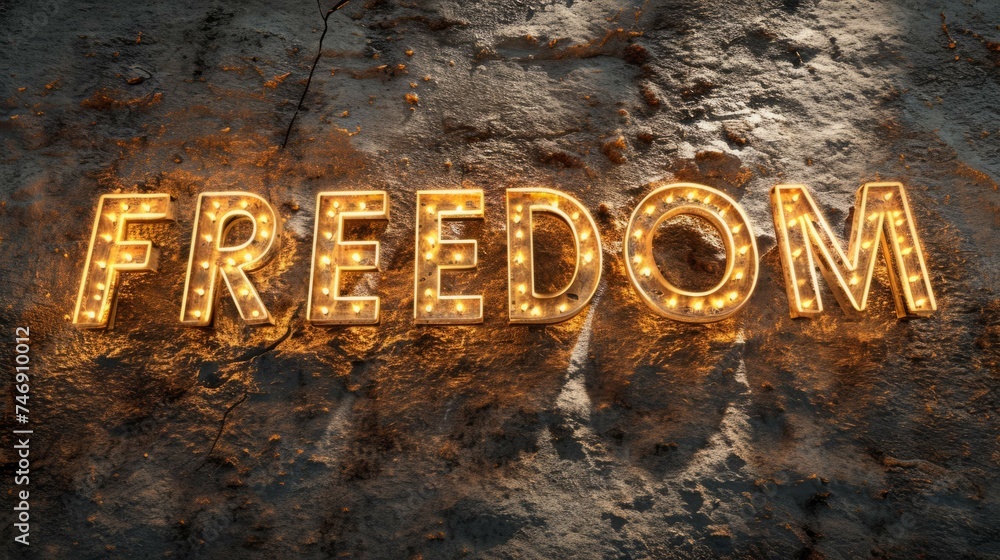 Accent Lighting Freedom concept creative horizontal art poster ...