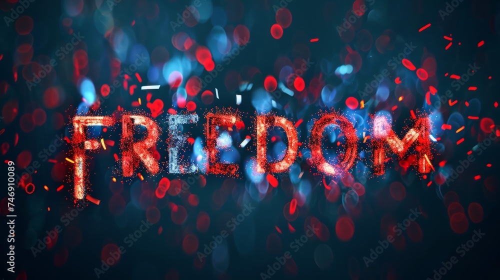 Ambient Lighting Freedom concept creative horizontal art poster ...