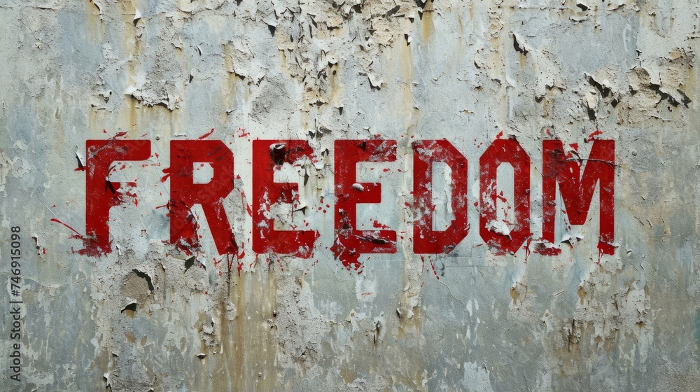 Textured Plaser Freedom concept creative horizontal art poster ...