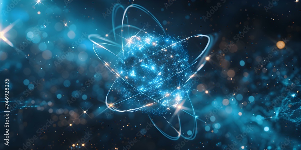 Abstract Atom Molecule Structure Generated by AI for Science Concept ...