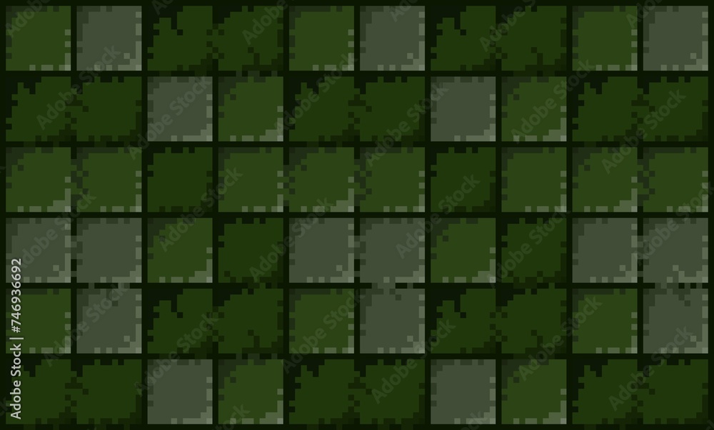 Dungeon texture tile pattern, for pixel art style game. Green stone ...