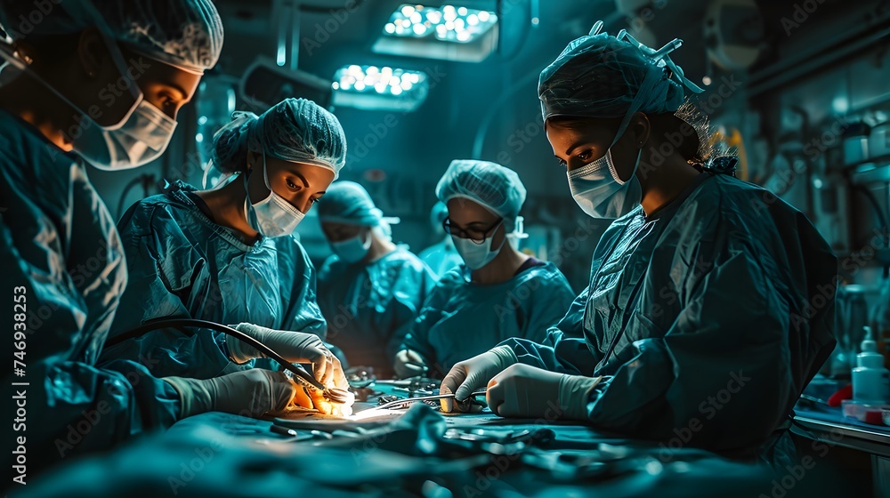 surgeon performing robotic surgery with robotic device. Medical ...