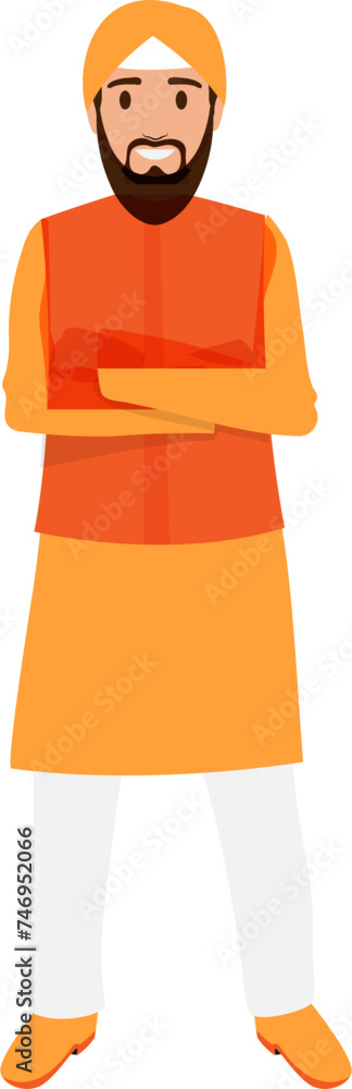 Illustration of man in Punjabi (Sikh) traditional clothes. Stock Vector ...