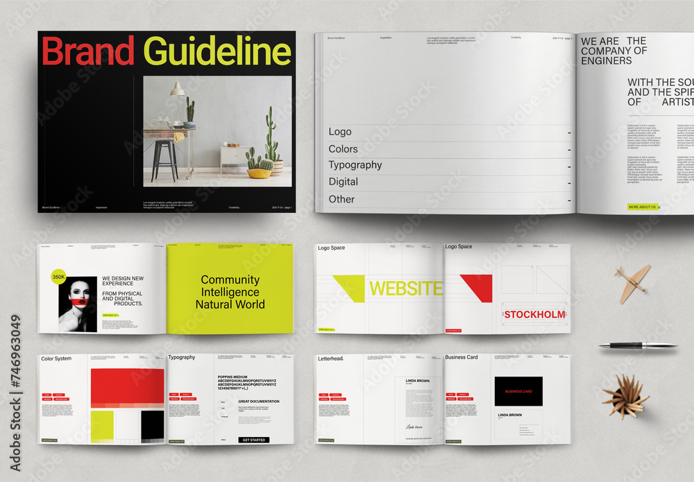 Brand Guideline Layout Stock Template | Adobe Stock