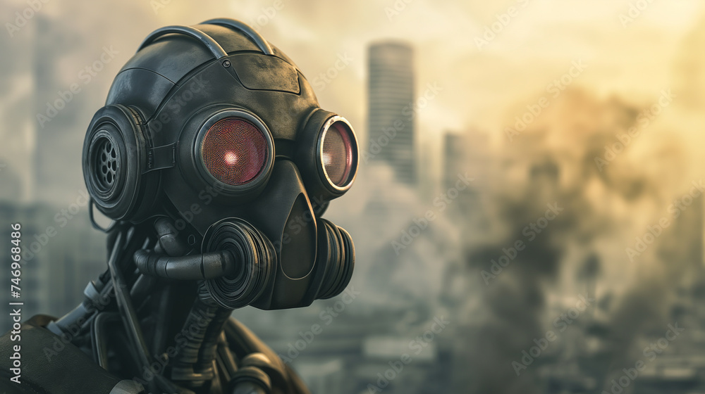 A person who looks like a robot wearing a mask Respiratory protection ...