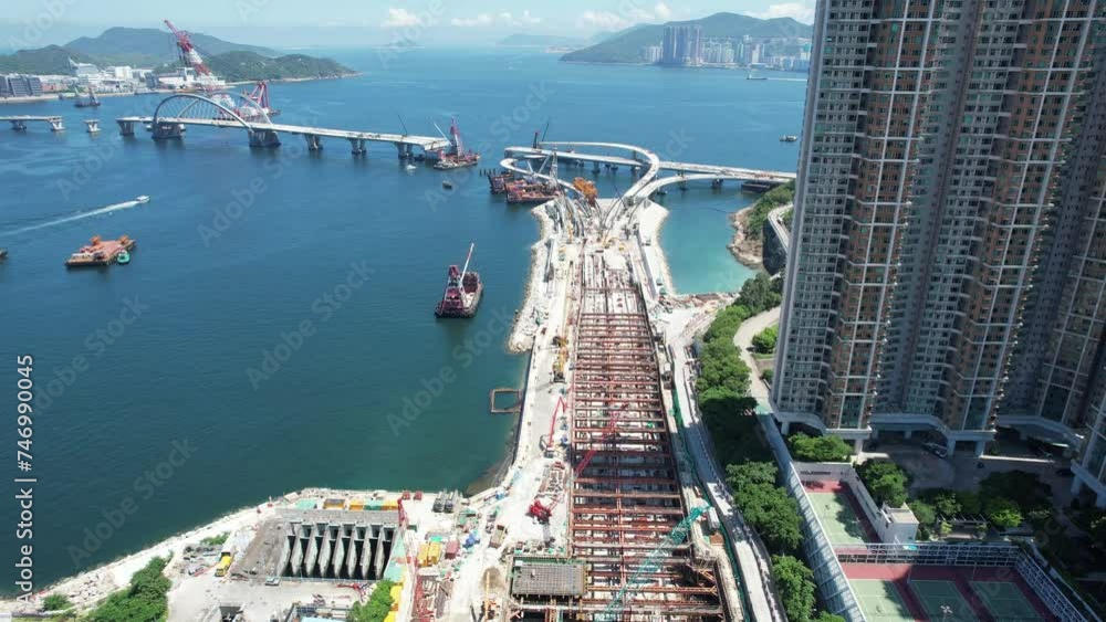 Hong Kong Tseung Kwan O Cross Bay Link Prefabricated steel arch bridge ...