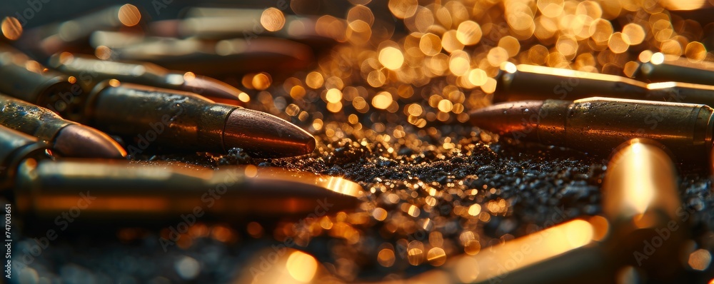 firing assault riffle shooting firepower bullets isolated on black ...