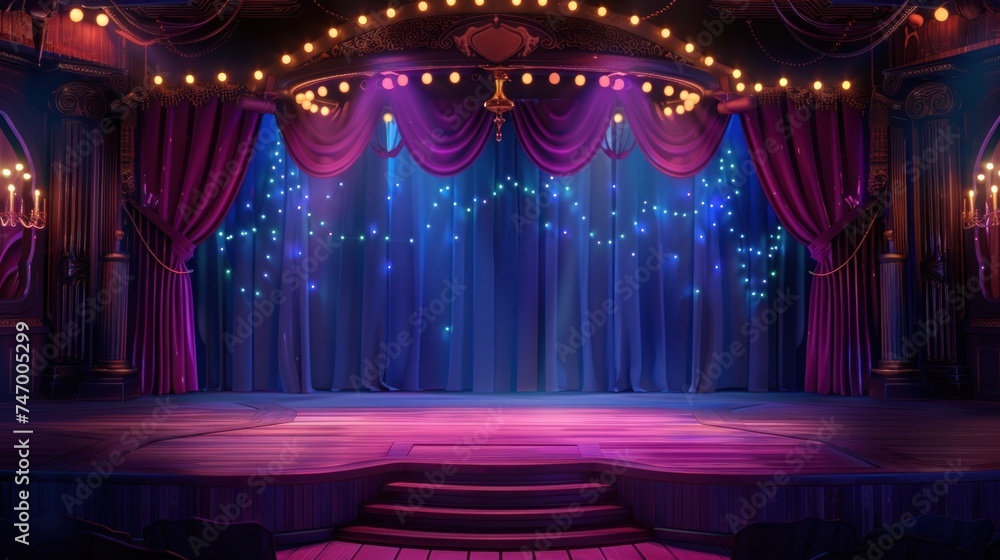 a zoom background of a stage Free stage with lights, lighting devices ...