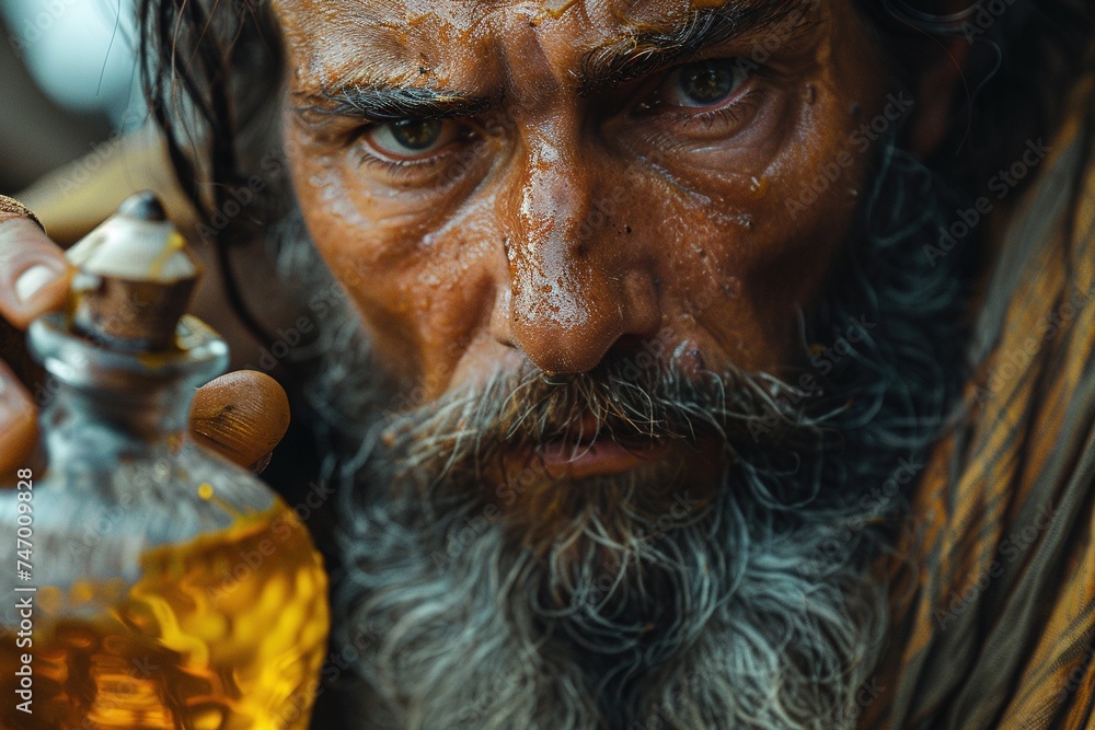 Samuel with the oil. Bible story. Stock Photo | Adobe Stock
