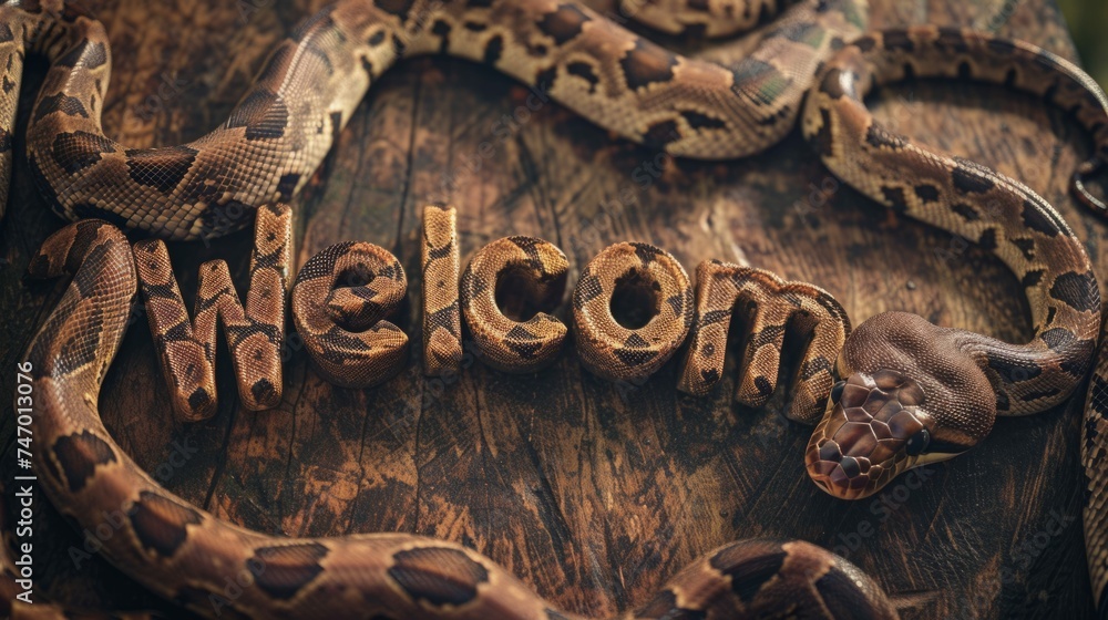 Snake Skin Welcome concept creative horizontal art poster ...