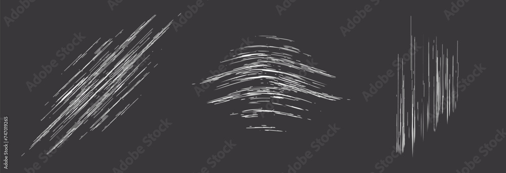 Scratch texture element vector graphic set, scribble scrape effect ...