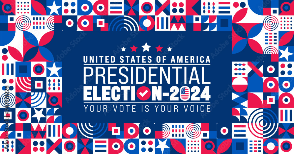 USA Election 2024 geometric shape pattern background design template ...
