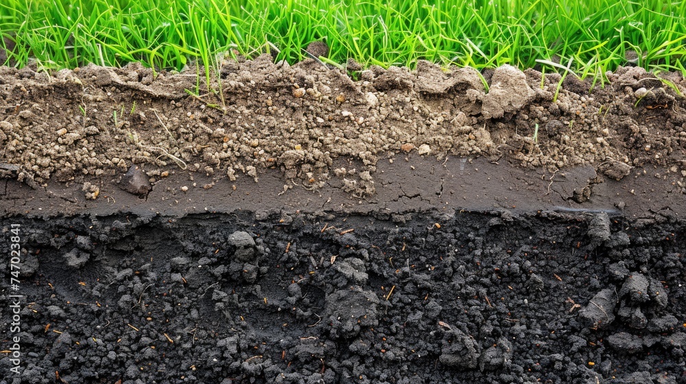 Cross-section view of soil showing layers of topsoil, subsoil, and ...