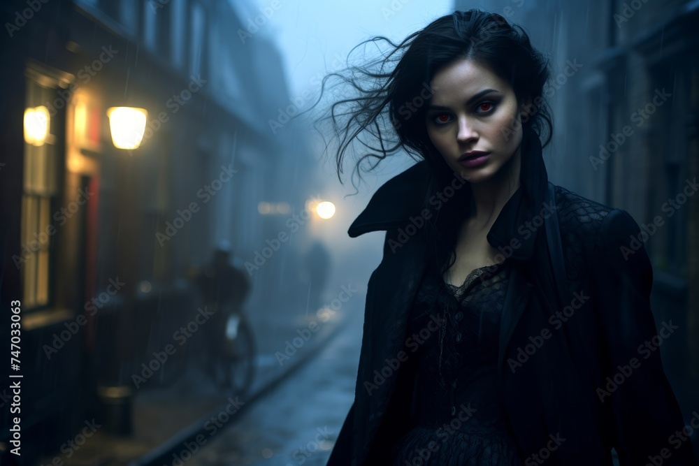 A female vampire with regal poise and an air of melancholy, of British ...