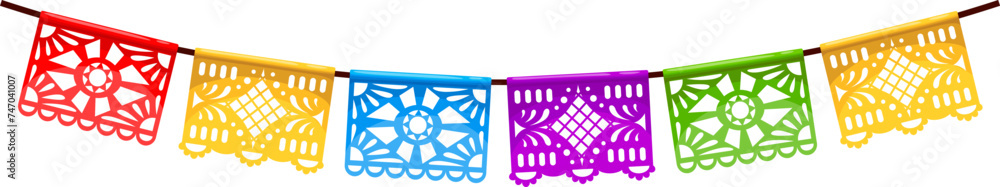 Vetor de Mexican Cinco de mayo holiday pennants. Isolated cartoon ...