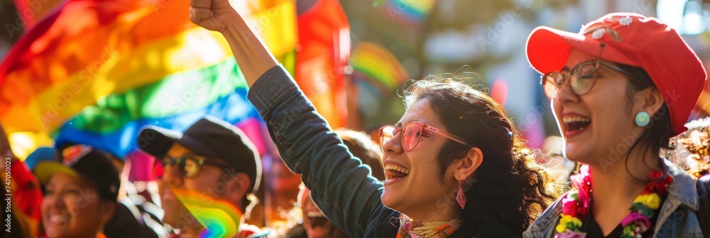 A community march showcasing LGPTQ worker diversity, highlighting ...