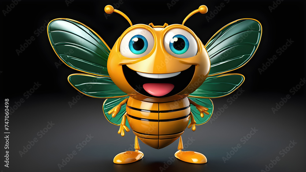 cicada cartoon. a cartoon character with happy face and funny cicada on ...