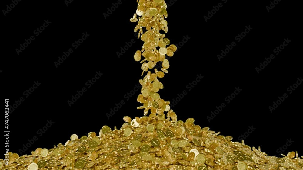 gold coin drop 3d animation Stock Video | Adobe Stock