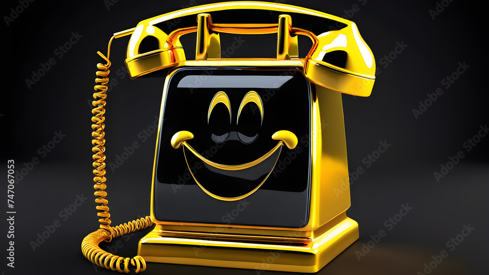 cartoon old telephone. a cartoon character with a happy face funny old ...