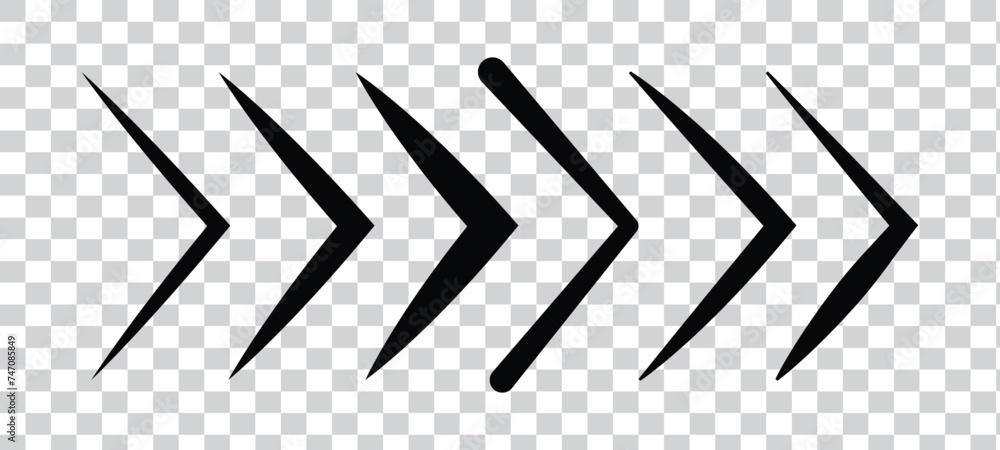 Arrows icons vector set. Contains symbol of various arrow head point ...