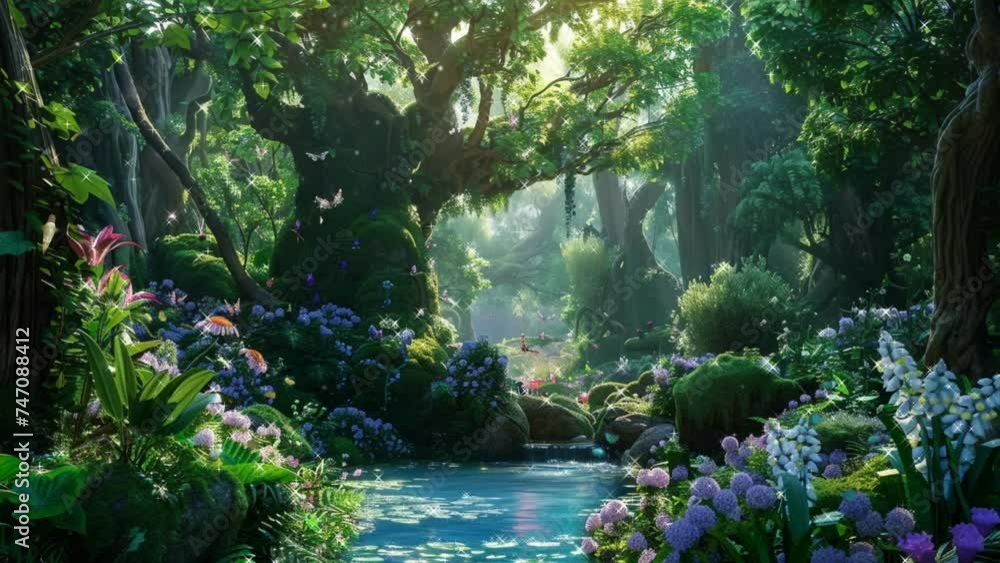 tropical forest, background, 4k, seamless looping, animation video ...