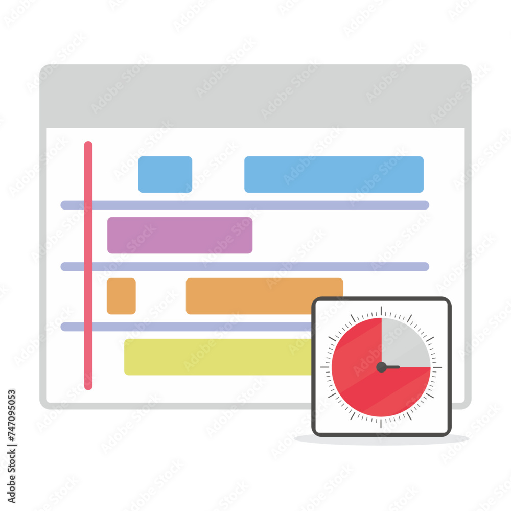 Time tracking sheet with timer clock. Business time management system ...