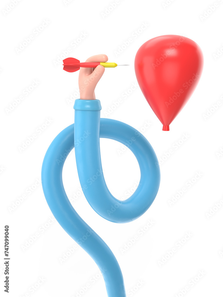 Problem Solvingbusiness Concept Acute Dart Darts In Businessman Hands Prick A Balloon3d