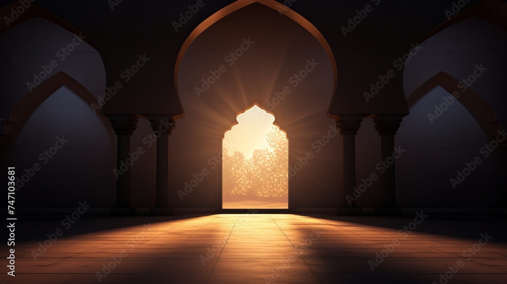 Islamic background photo. Mosque and shadows. Ramadan or kandil or ...