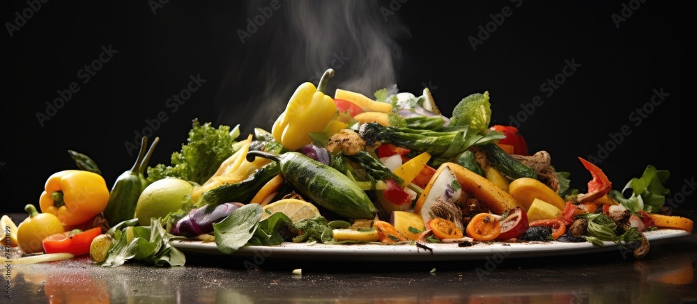 A plate of food emitting steam, showcasing its warmth and freshness ...