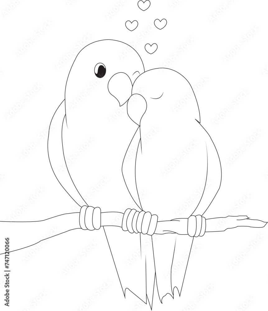 Cute love coloring page for kids Stock Vector | Adobe Stock