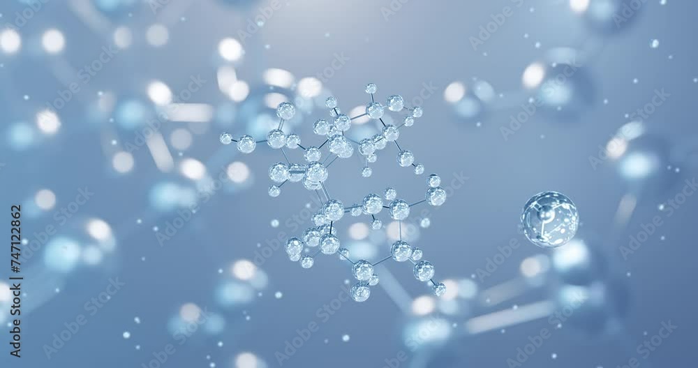 Calcium Alginate, rotating 3D model of e404, seamless looped video ...