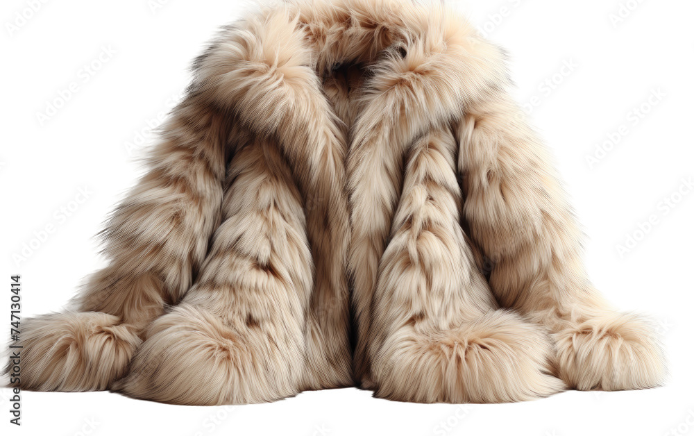 Pair of Fur Coats Sitting Together. Two identical fur coats are placed ...