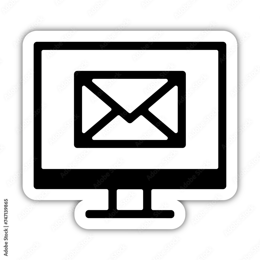Icones symbole logo email ordinateur courrier bold relief Stock Vector ...
