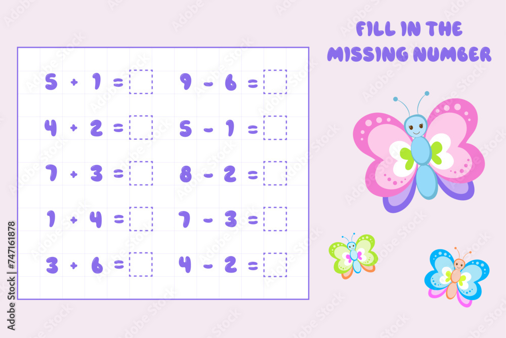 Mathematical educational game for children. Complete the series and ...