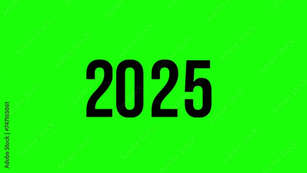 Vidéo Stock The year 2025 Numbers rolling Animation on Green Screen 4K ...