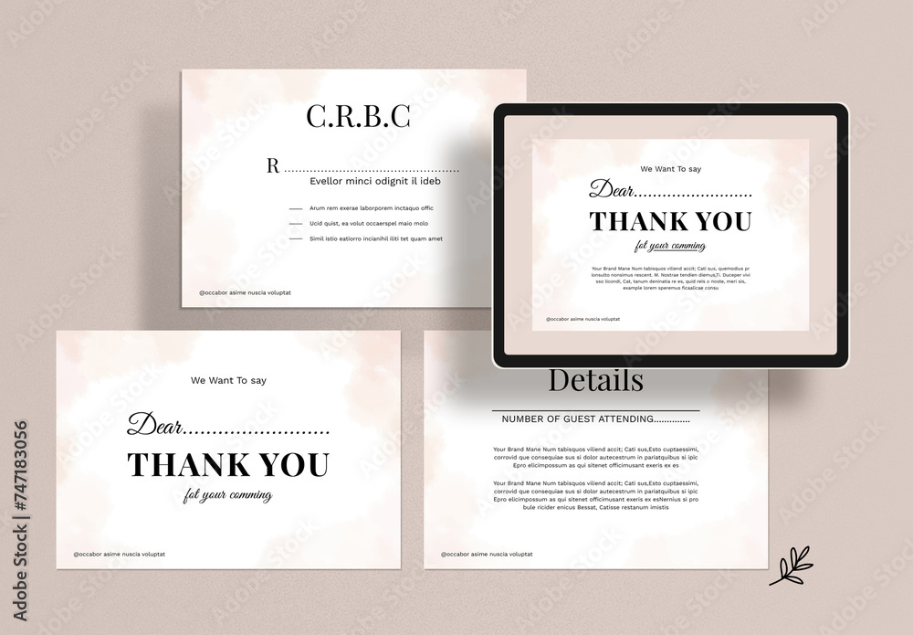 Thank You Card Layout Stock Template | Adobe Stock