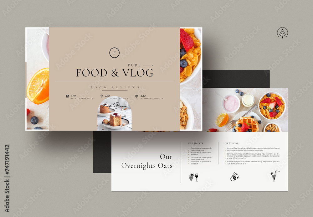 Food & Vlog Presentation Template Stock Template | Adobe Stock