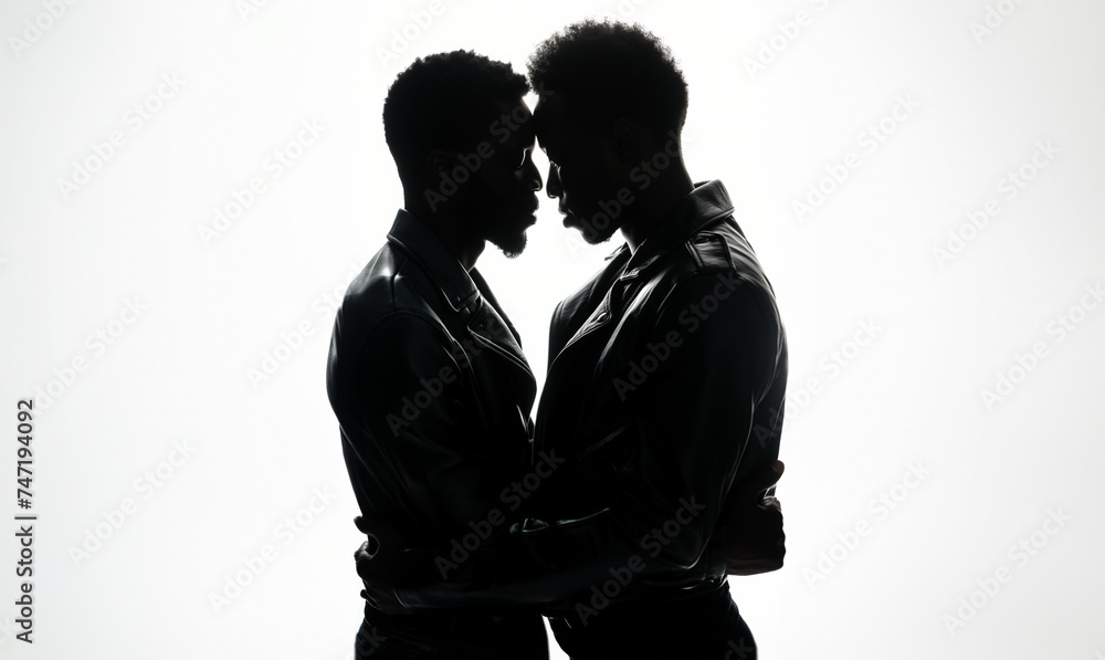 Black gay men in love. Interracial couple concept. Valentines day ...