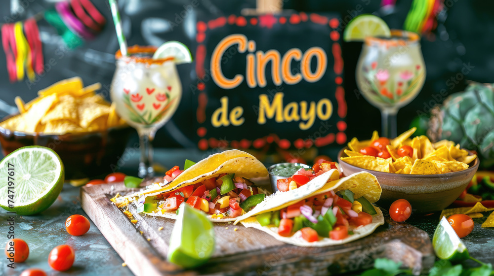 Cinco de Mayo, Include images of iconic Mexican foods like tacos ...
