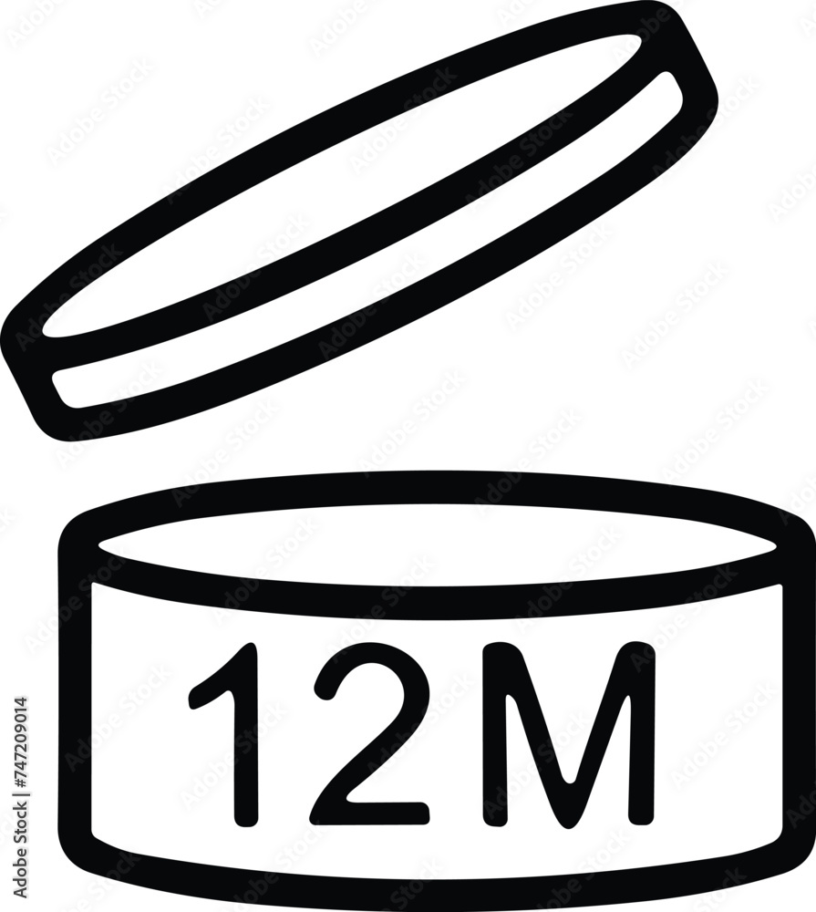 Period after open icon. Pao symbols. Round box with cap opened ...